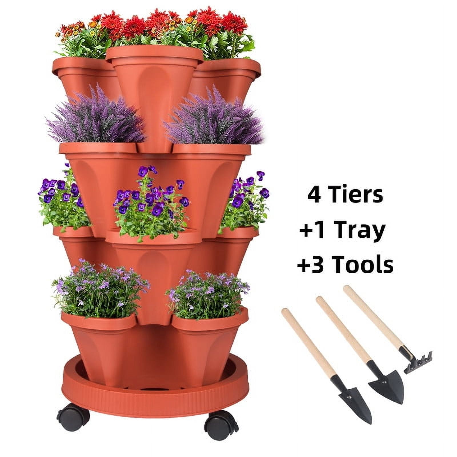 Every Moment Counts Stackable Planter 4-Tier, Vertical Gardening System ...