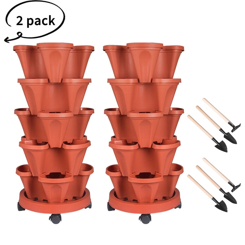 Every Moment Counts Stackable Vertical Garden Planter 2PC 5-Tier for ...