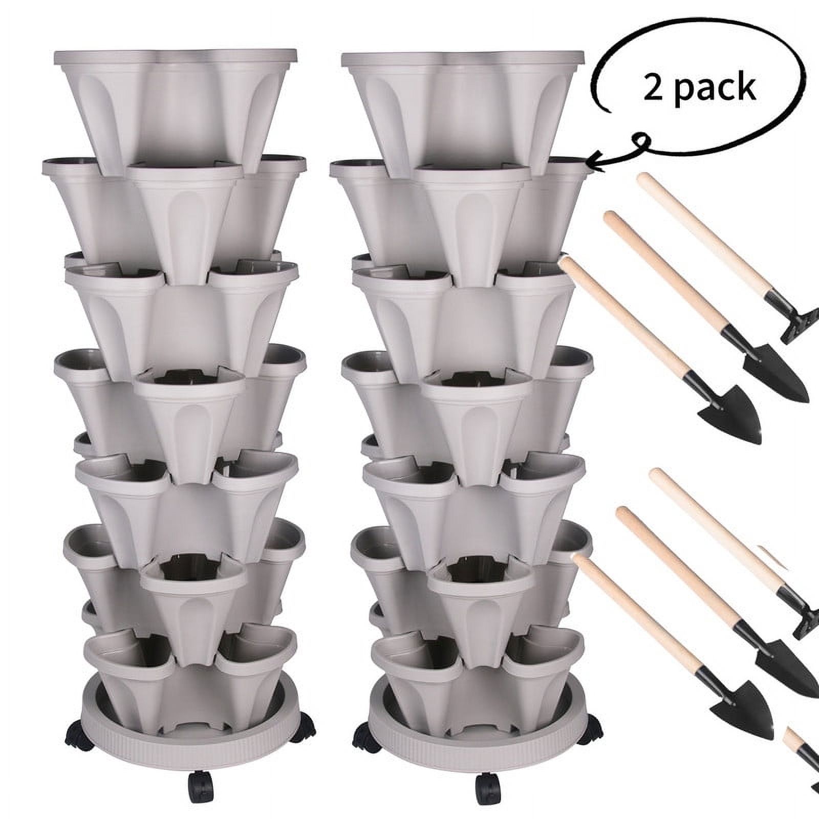 Every Moment Counts Stackable Vertical Garden Planter 2PC 7-Tier for ...