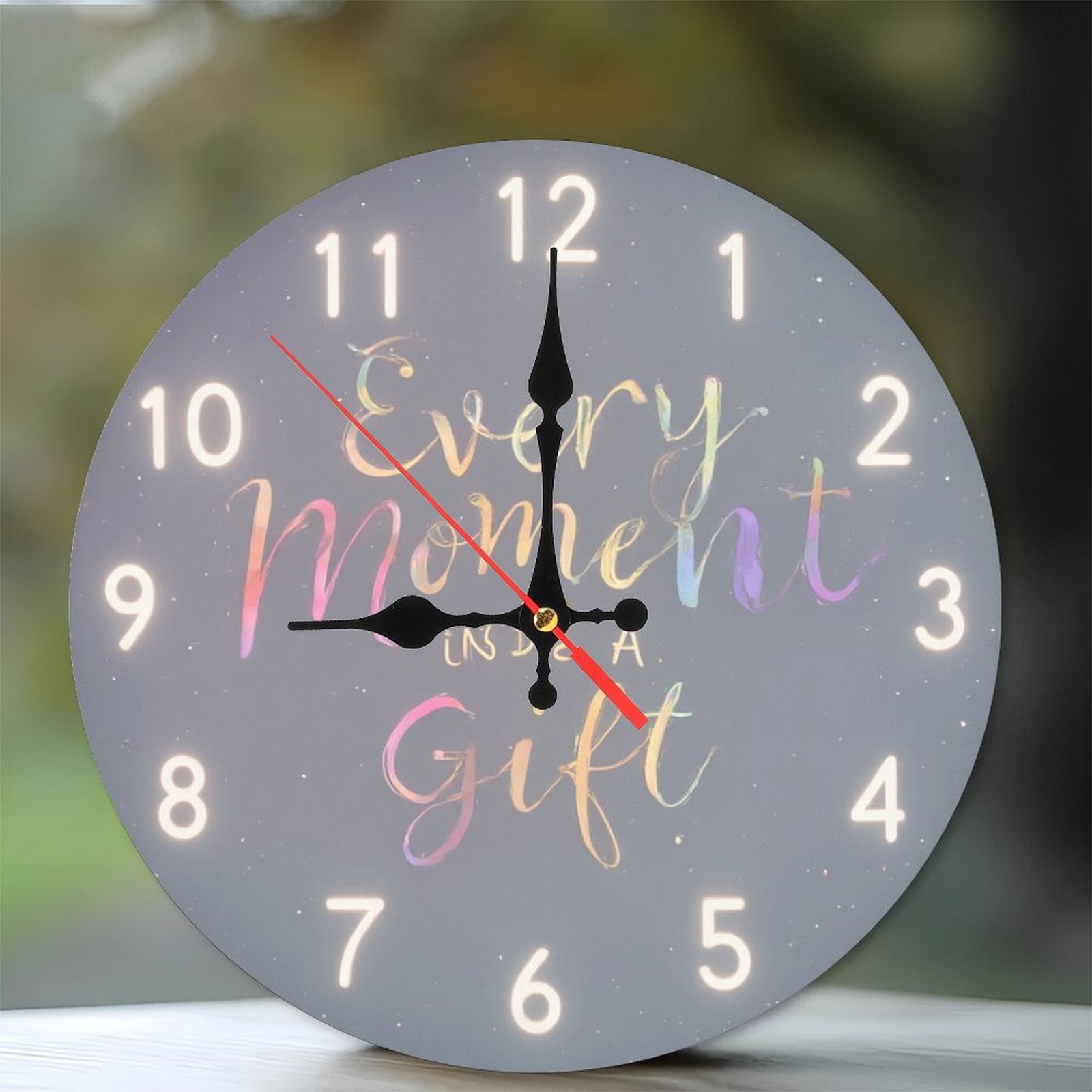 Every Moment Inside A Gift Wall Clock Home Decor 10-Inch Silent Wooden ...