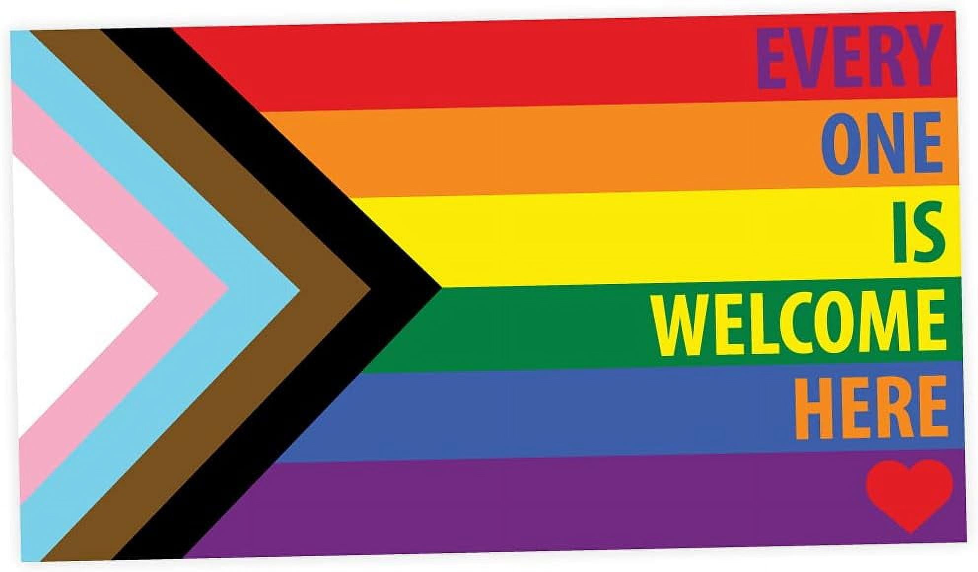 Every One is Welcome Here Progress Pride Flag LGBTQ Transgender Flag ...