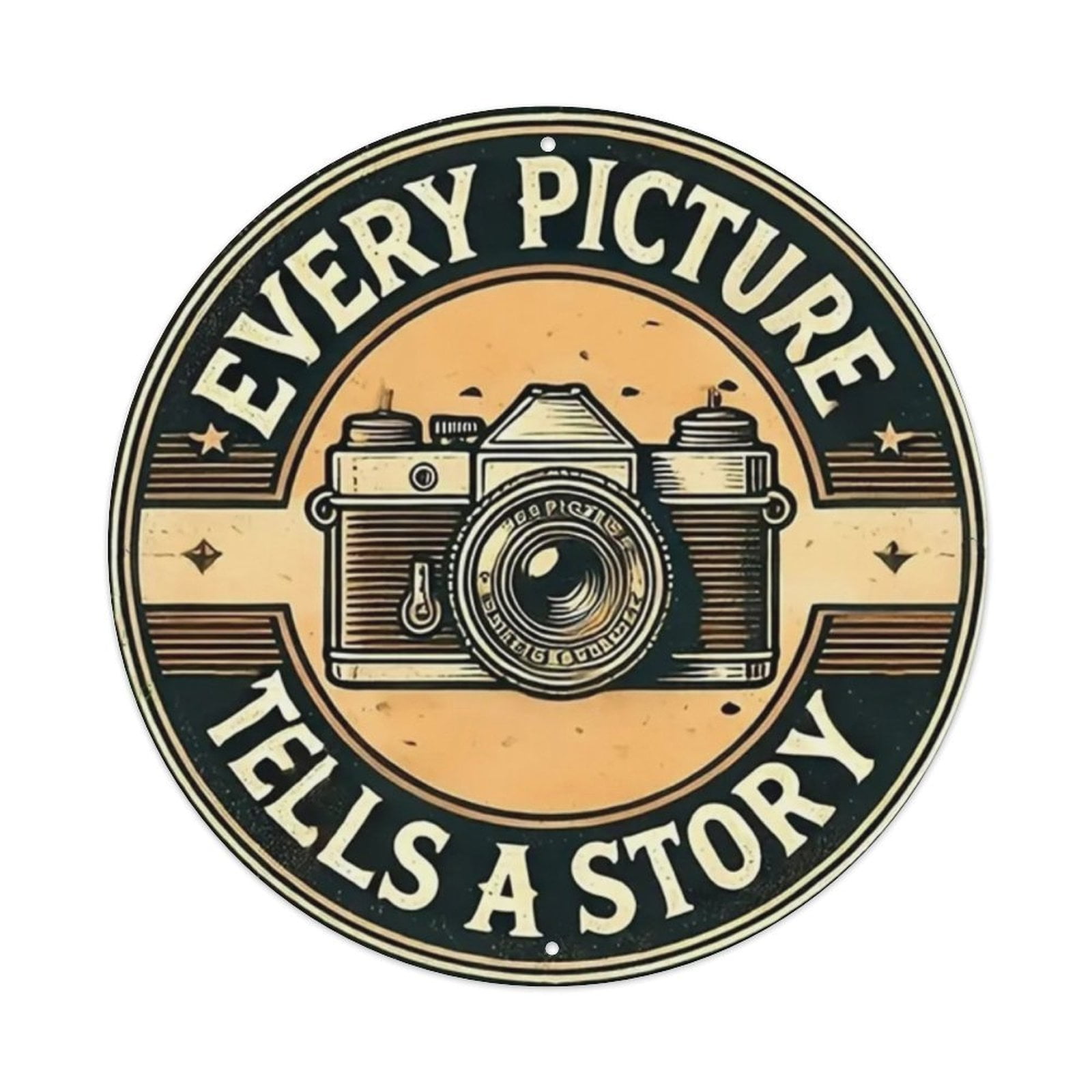 Every Picture Tells A Story Round Tin Sign Vintage Metal Poster Living ...