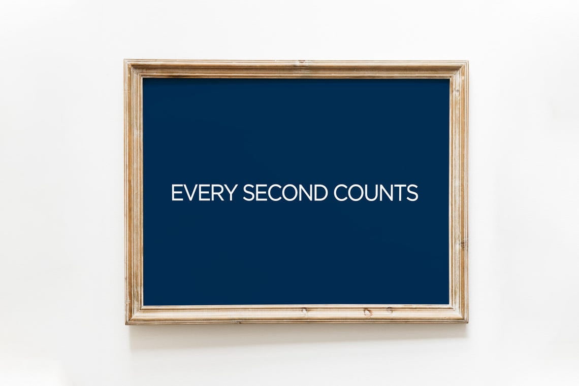 Every Second Counts Famous Quote Motivational Wall Decor, Unframed ...