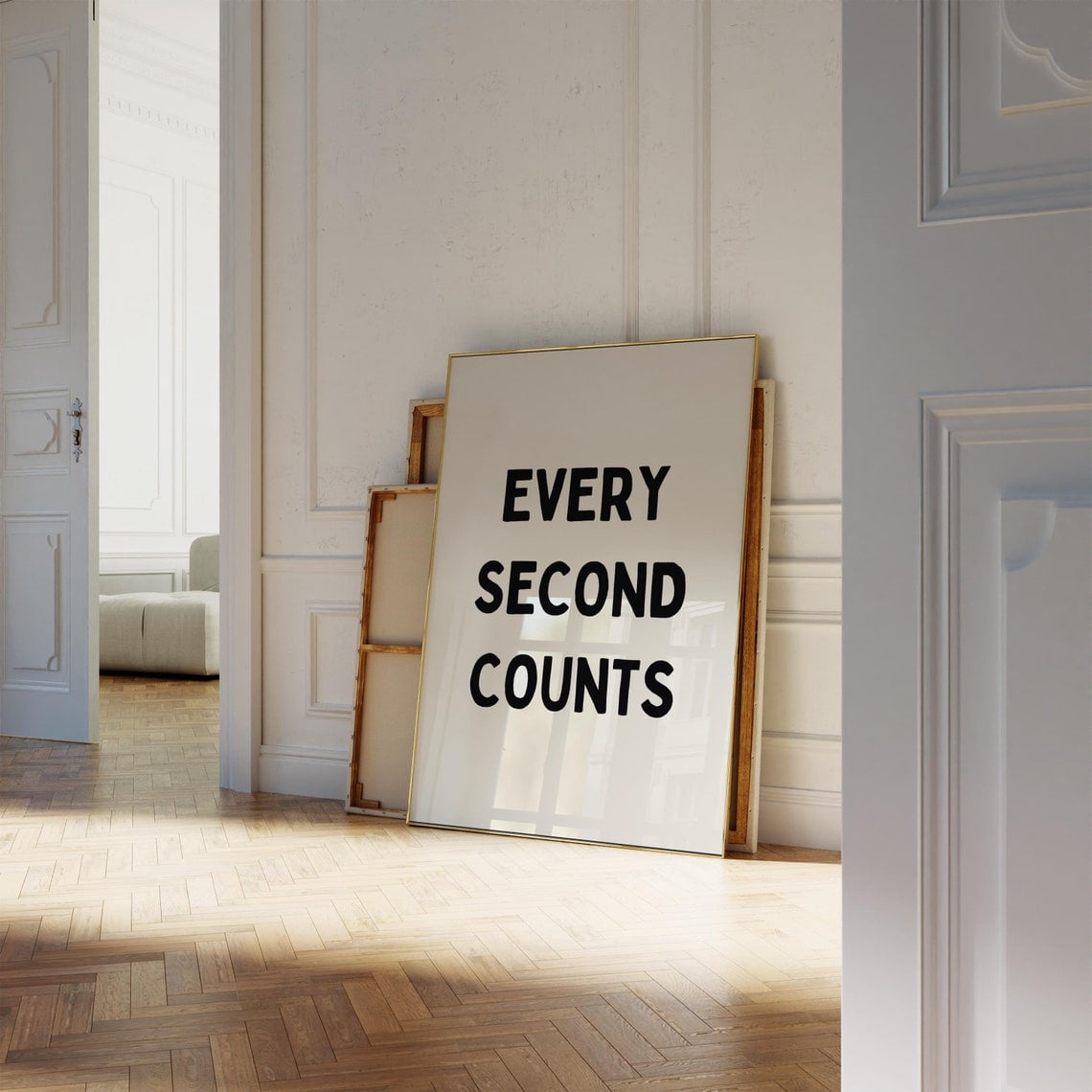 Every Second Counts Print, Motivational Quote Wall Art, Trendy Saying ...