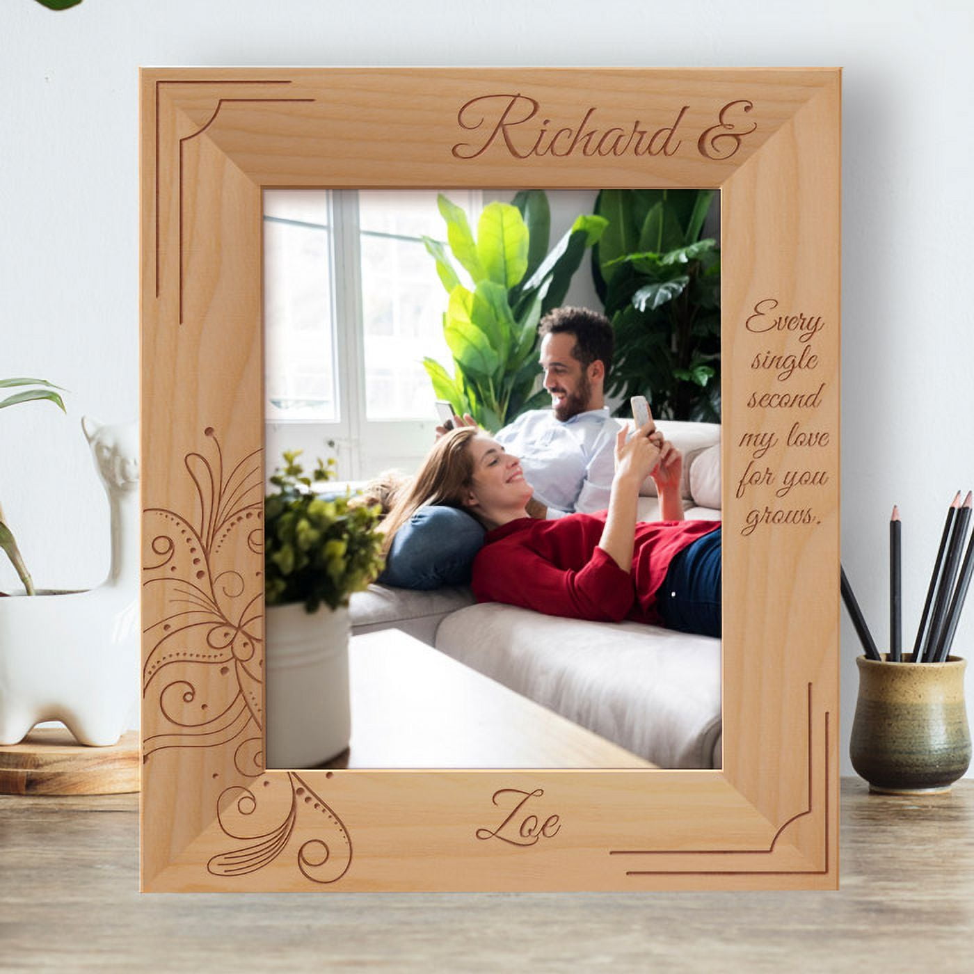 Every Single Second My Love For You Grows Personalized Wooden Frame 8 ...