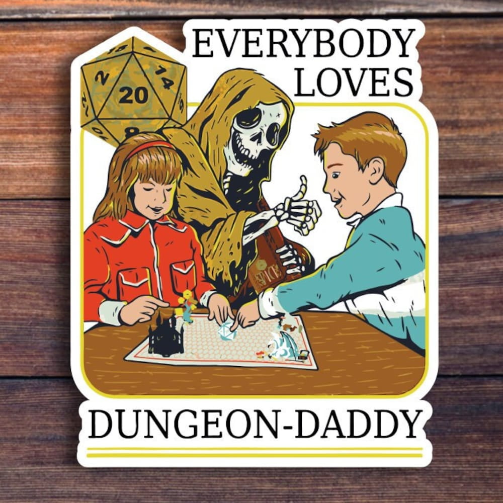 Everybody Loves Dungeon Daddy Sticker, Retro Style Dungeons And Dragons ...