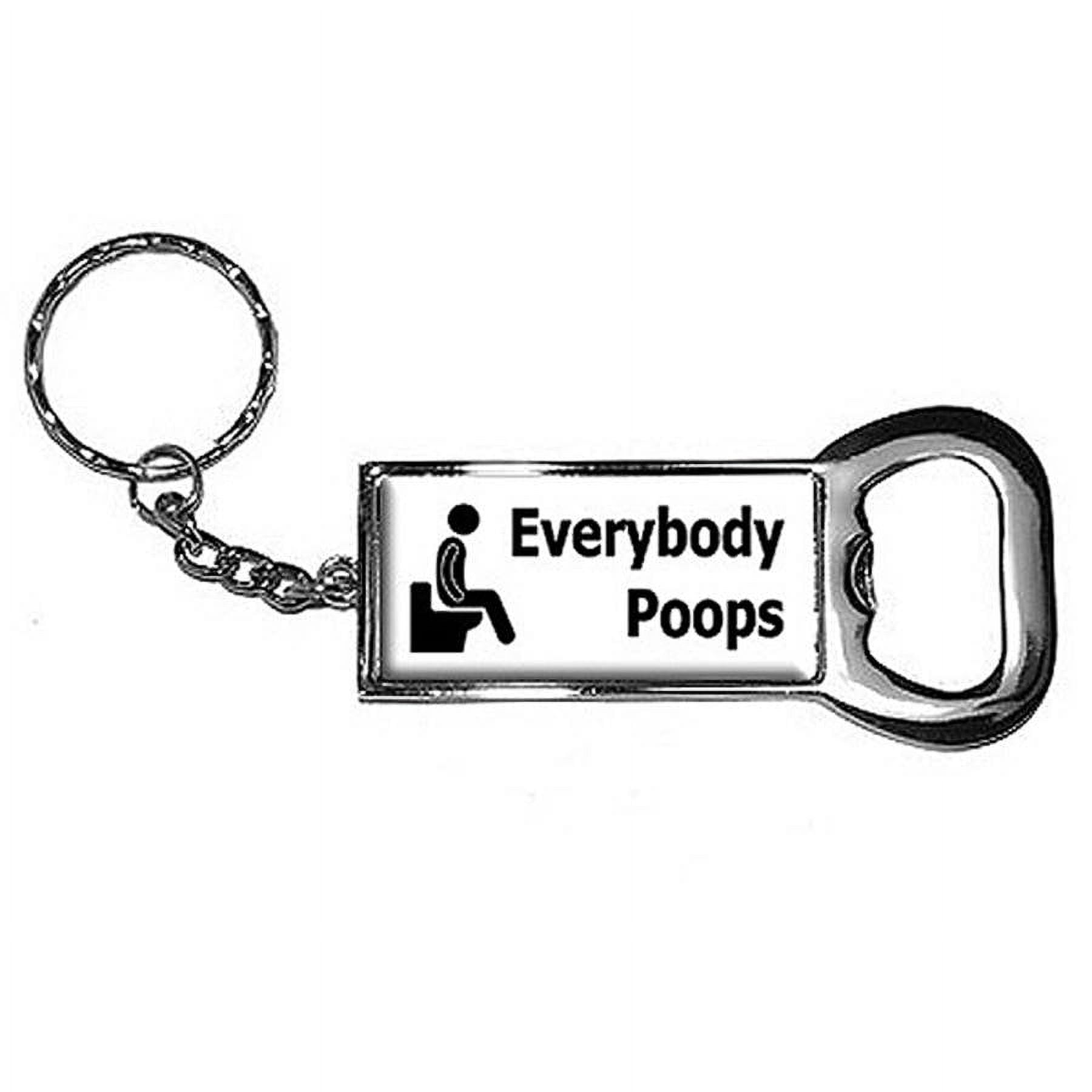 Everybody Poops Man On Toilet Keychain Key Chain Ring Bottle Bottlecap ...