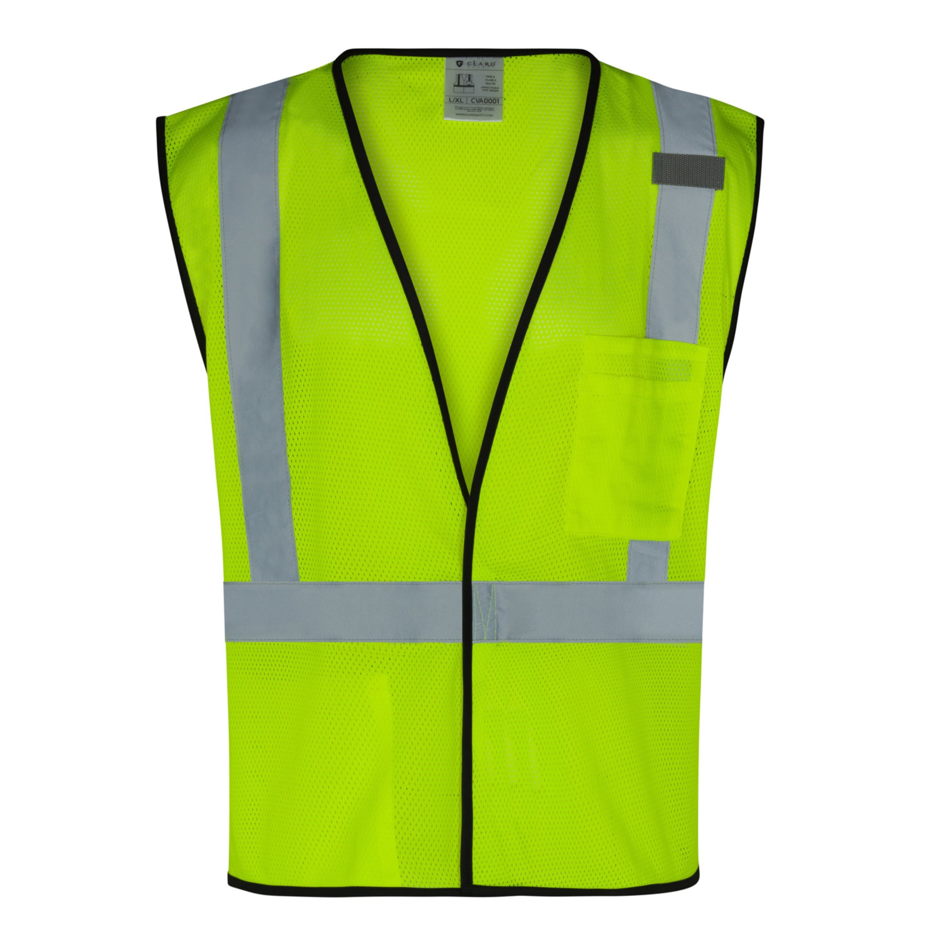 Everyday ANSI Class 2 with Black Trim Velcro Vest (LIME) - Walmart.com