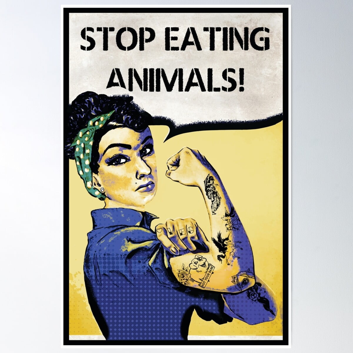 Everyday Activism - Vegan - Stop Eating Animals Poster Wall Art, Modern ...