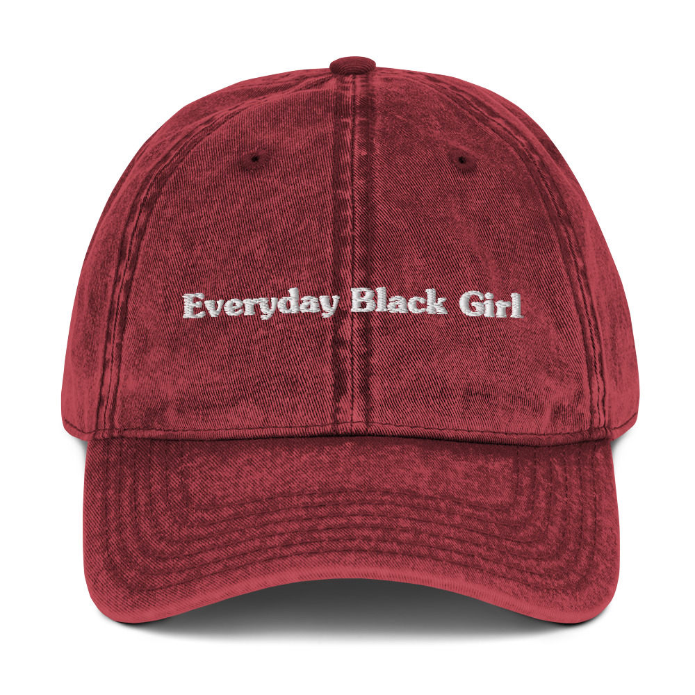 Everyday Black Girl Vintage Cotton Twill Cap (Maroon) - Walmart.com