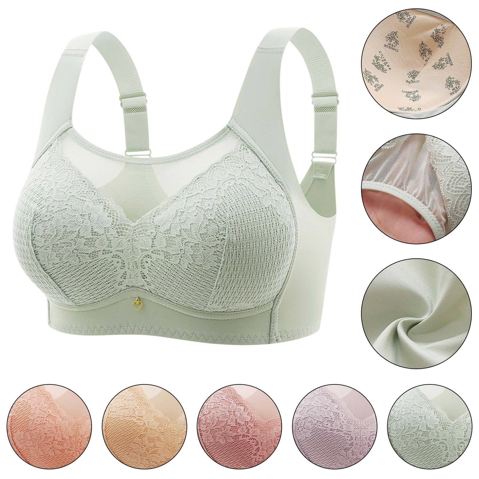 Everyday Bras Women's Bra Large And Thin Without Steel Ring With Side ...