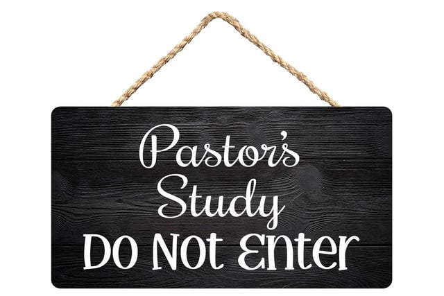 Pastor'S Study Do Not Enter Wood Sign Decor For Home 6 X 12 In ...