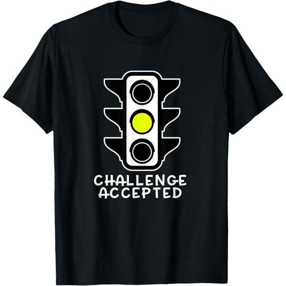 Everyday Cotton Comfort - Challenge Accepted Yellow Traffic Light Shirt ...