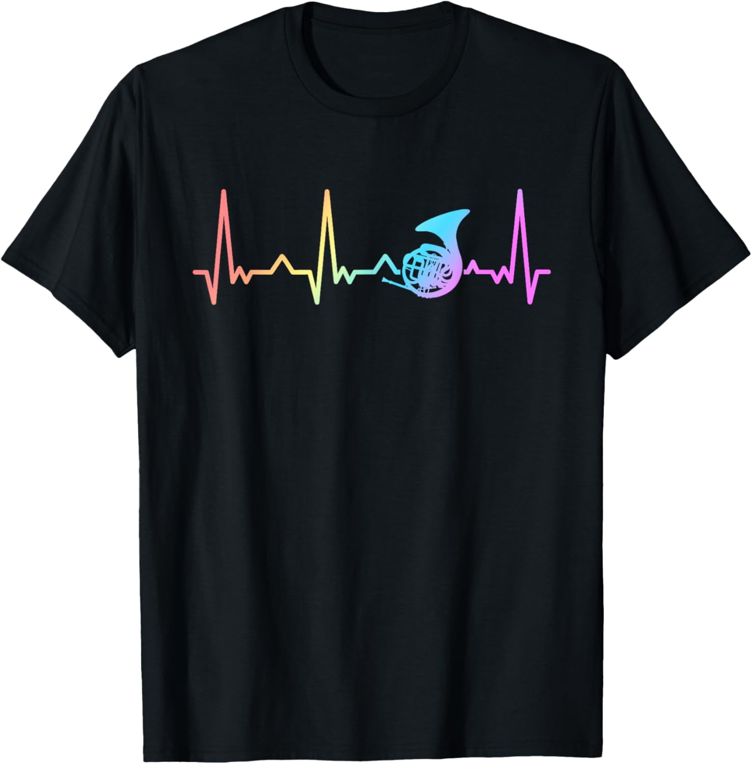 Everyday Cotton Comfort - French Horn Heartbeat Instrument T-Shirt ...