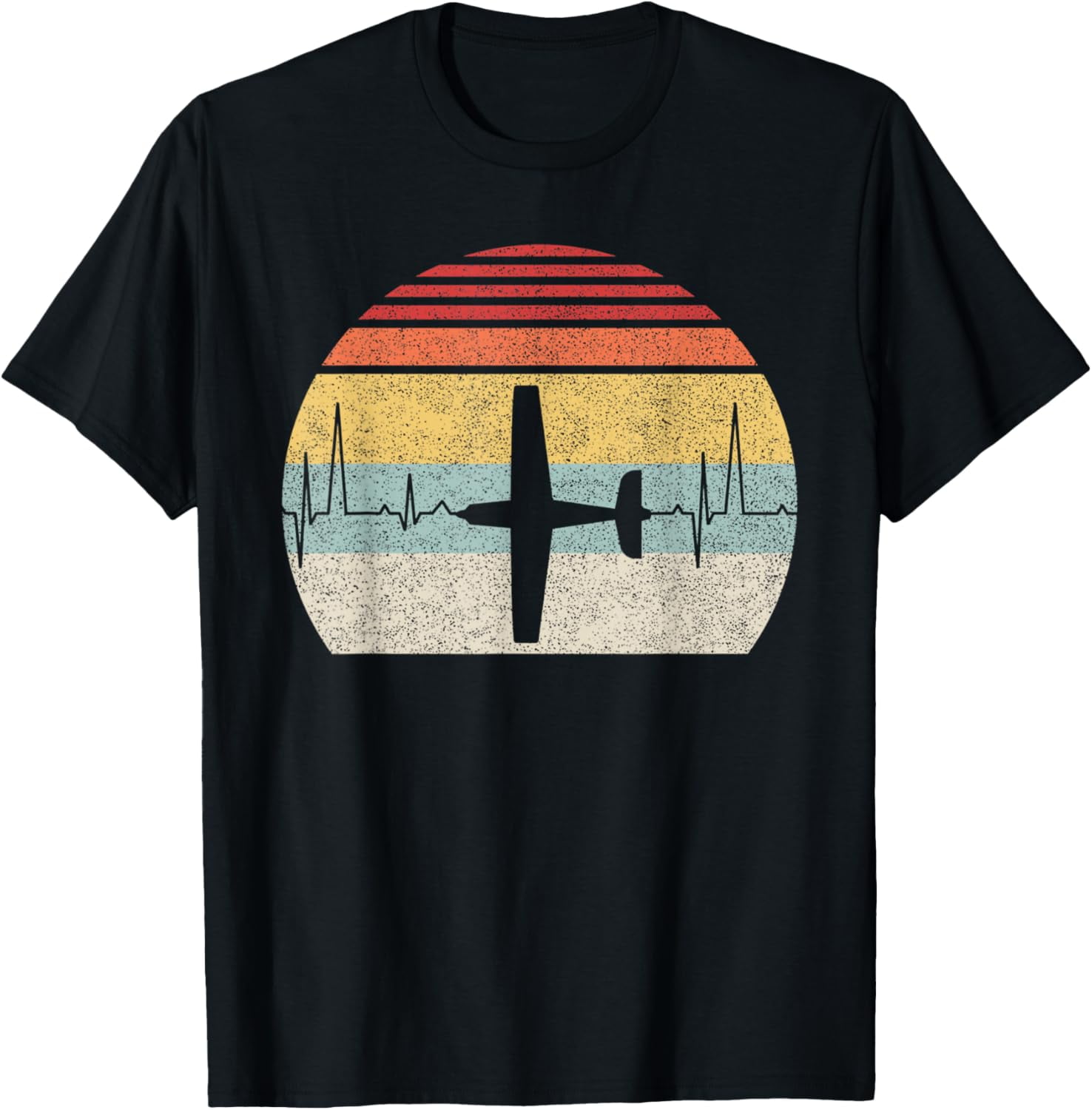 Everyday Cotton Comfort - Vintage Retro Airplane Pilot Pilot Heartbeat ...