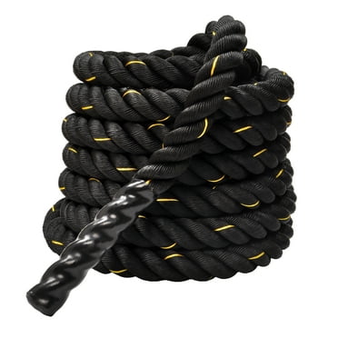 Zeny Black 1.5"/ 2" Width Poly Dacron 30/40/50ft Battle Rope Workout ...