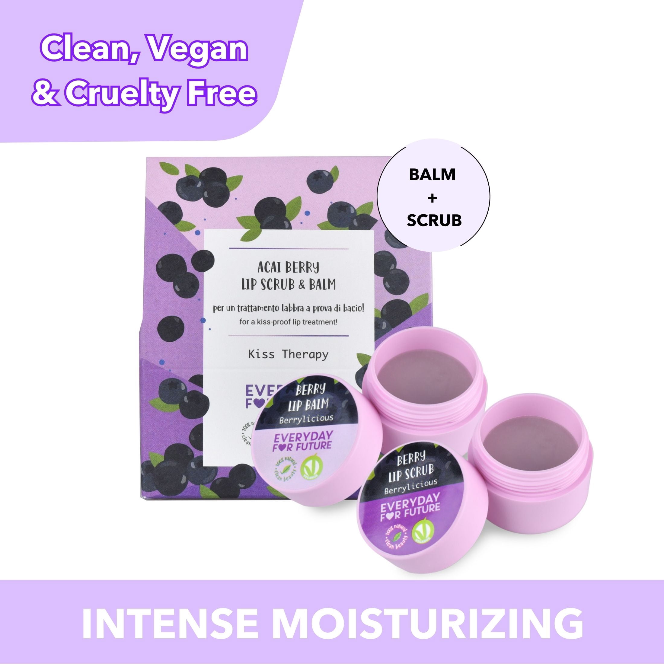 Everyday For Future Acai Berry Lip Scrub & Lip Balm Kit, Moisturizing, 2 x 0.34 oz - Walmart.com