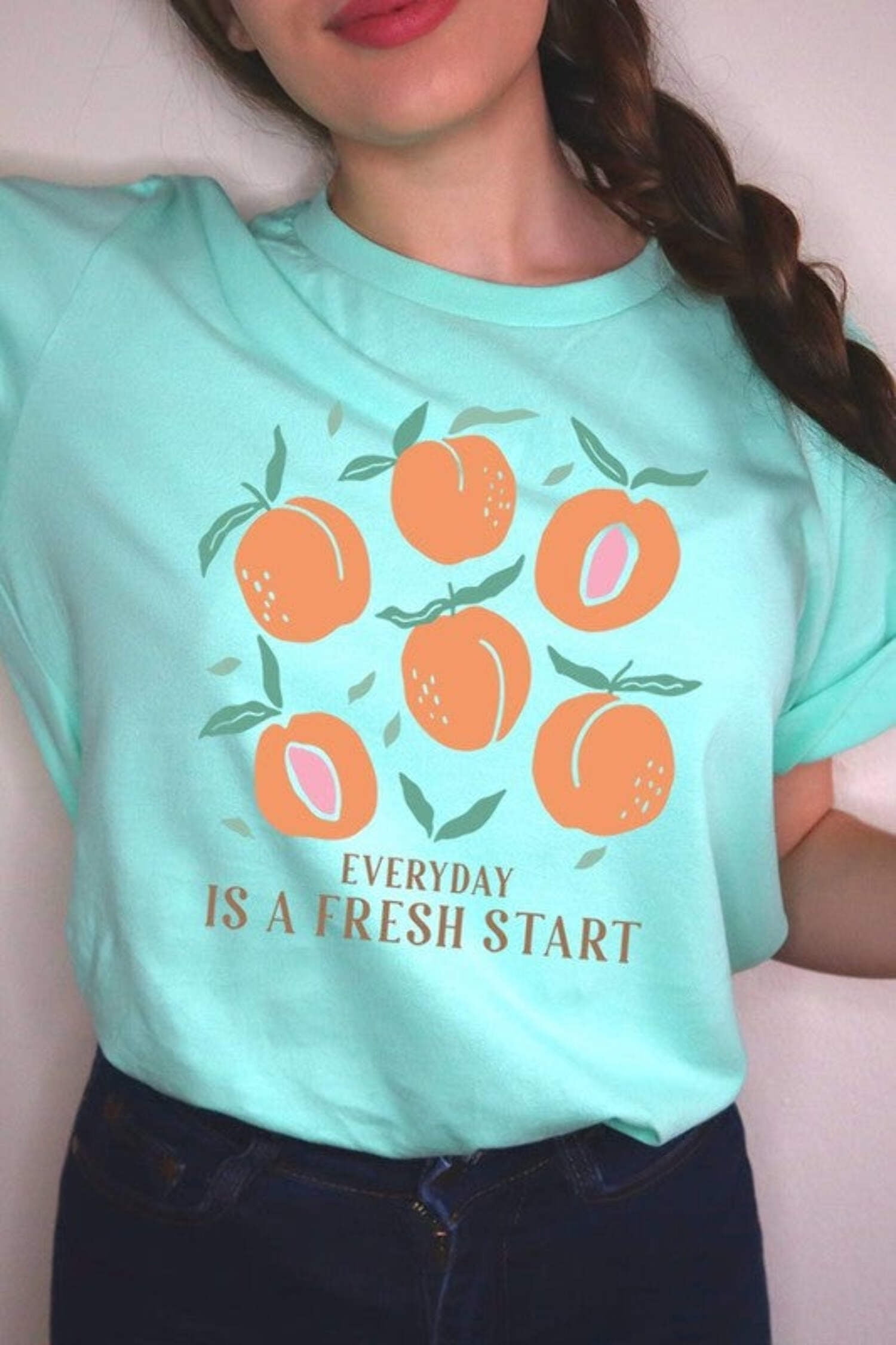 Everyday Fresh Start Peach Graphic Plus Tee - Walmart.com