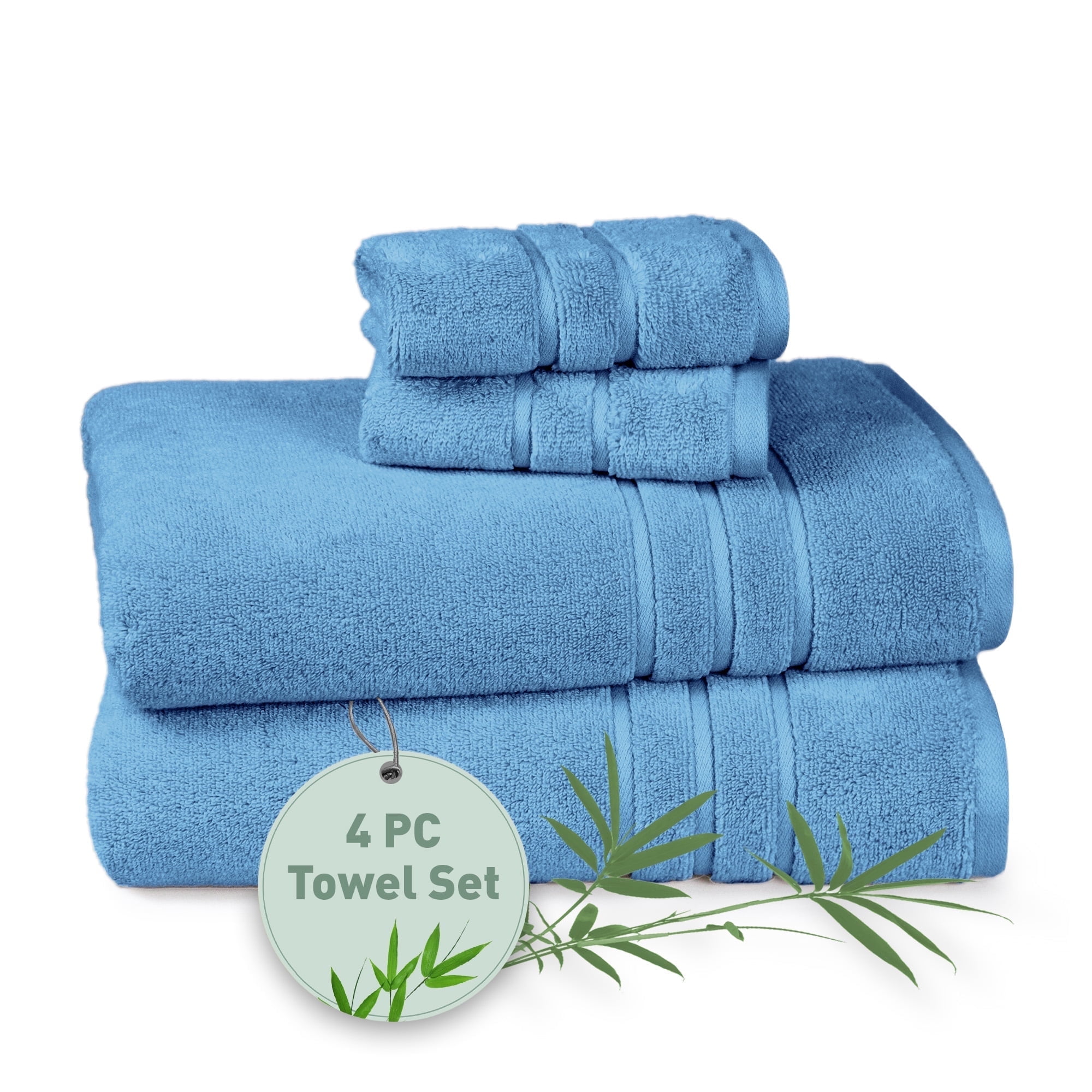 Everyday Home by Trident Eco Twist 4-Piece Towel Set (2 Bath Towels, 2 ...
