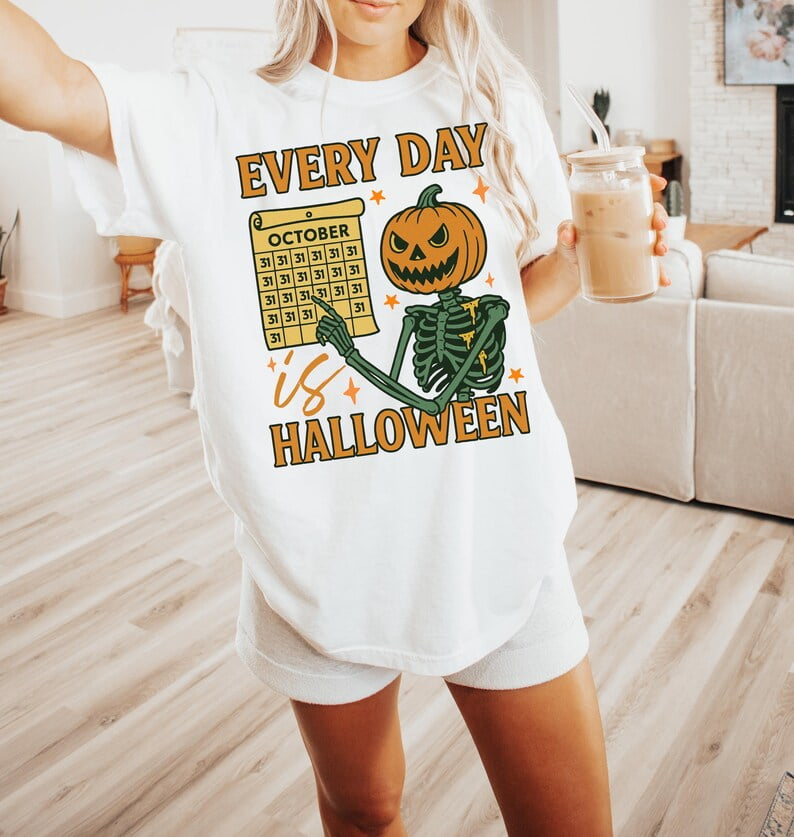 Everyday Is Halloween Shirt, Vintage Tee, Trendy Halloween Shirt Design for Spooky Season Fans ...