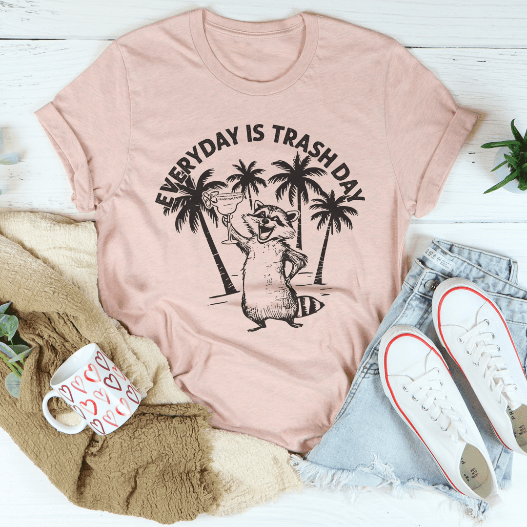 Everyday Is Trash Day Tee Heather Prism Peach S Peachy Sunday T-Shirt ...