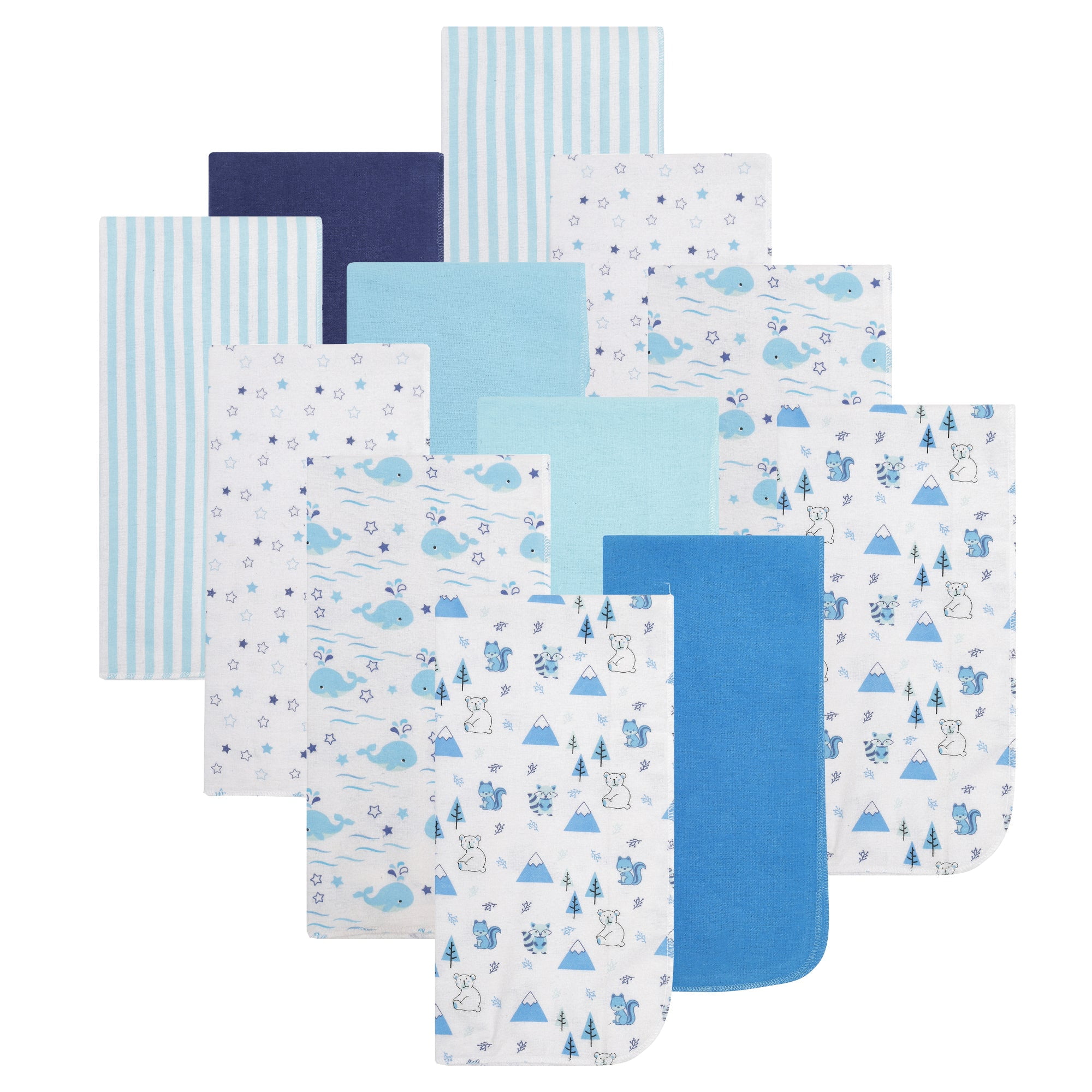 Everyday Kids 12 Pack Burp Cloths for Baby Boy - Walmart.com