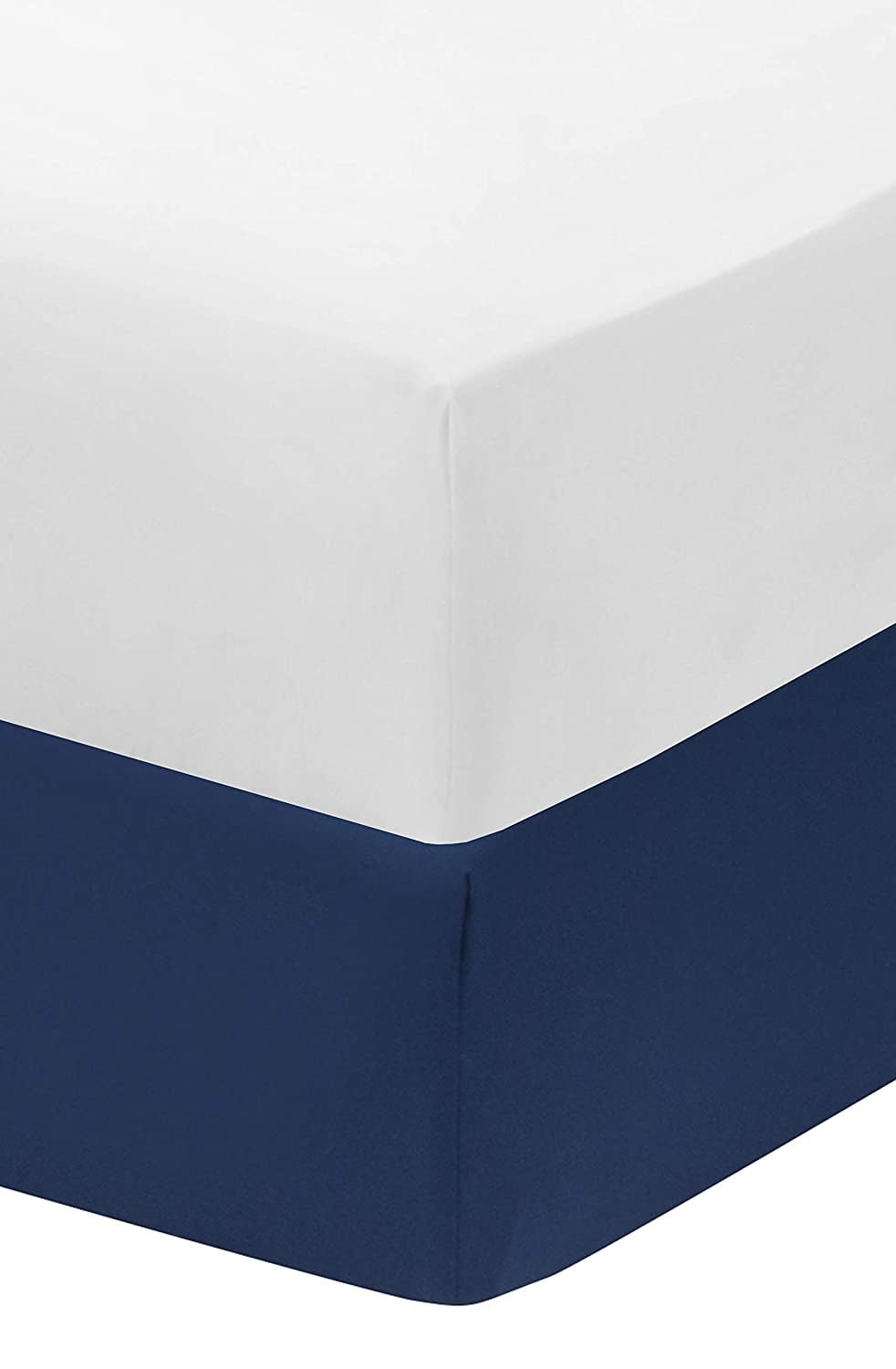 Everyday Kids 2-Pack Fitted Crib Sheets - White/Navy - Walmart.com