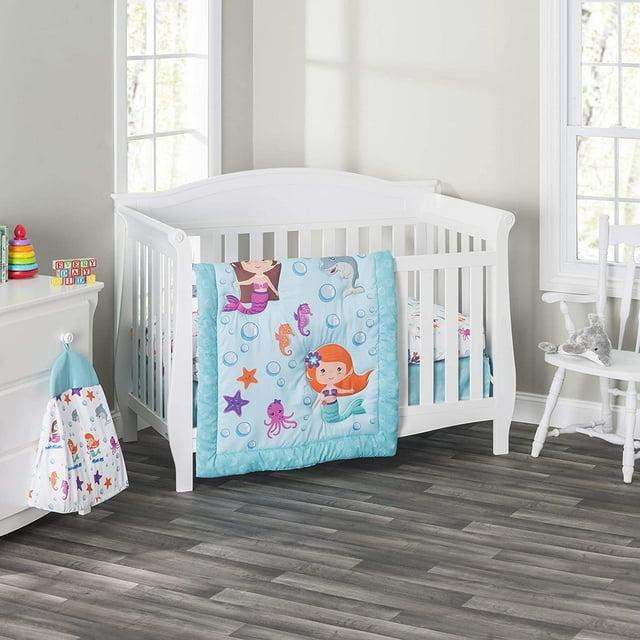Everyday Kids Baby's 3 Piece Crib Bedding Set - Mermaid Adventures for ...