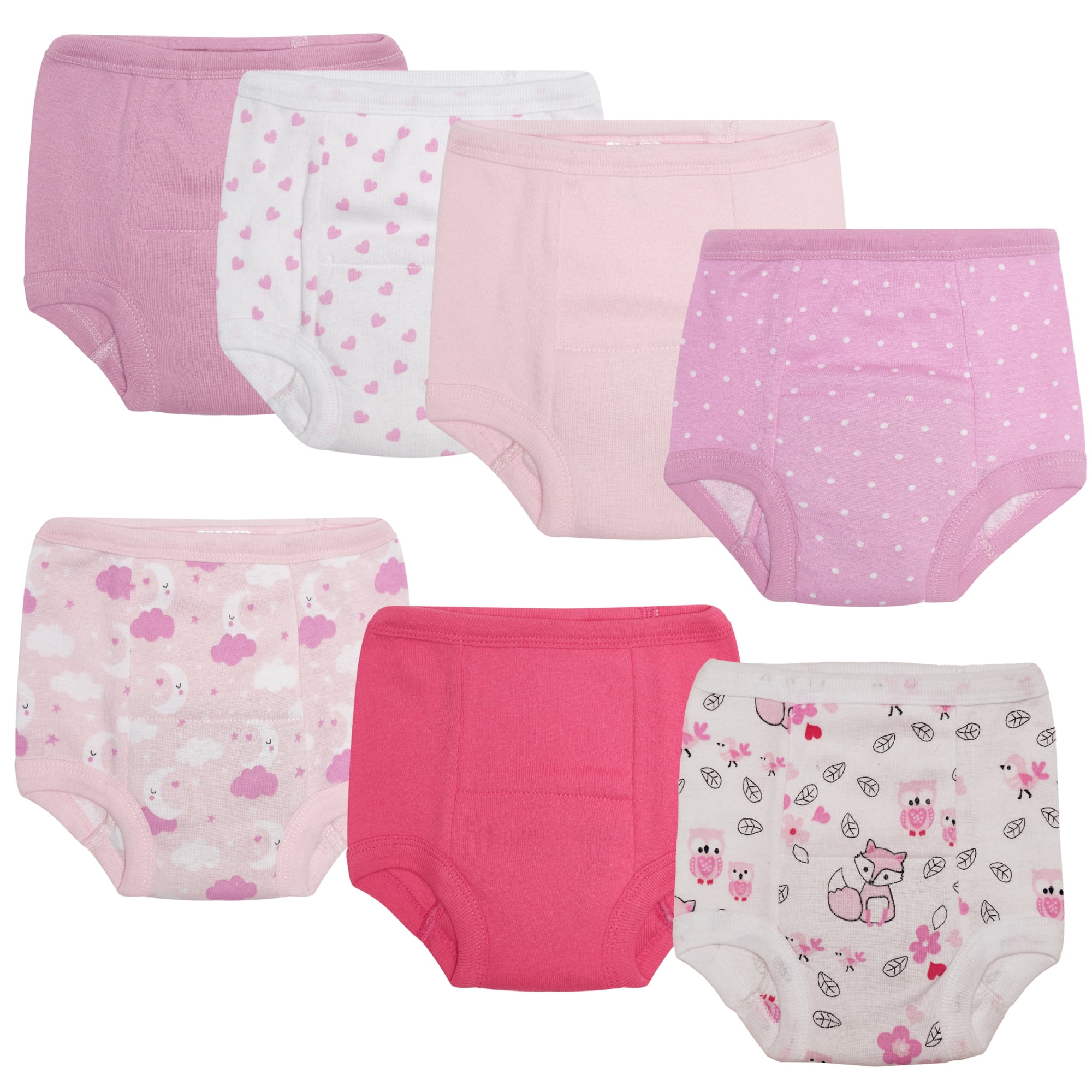 Everyday Kids 7 Pack Cotton Potty Trainer Underpants for Toddler Girls ...