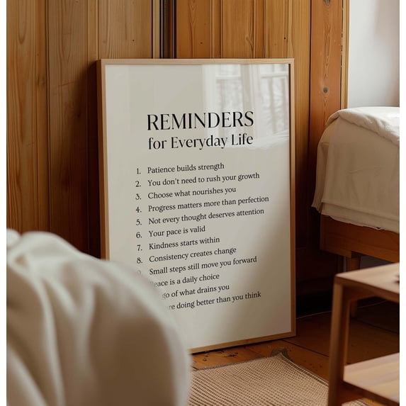 Everyday Life Reminder Inspirational Quote Wall Art, Unframed Canvas ...