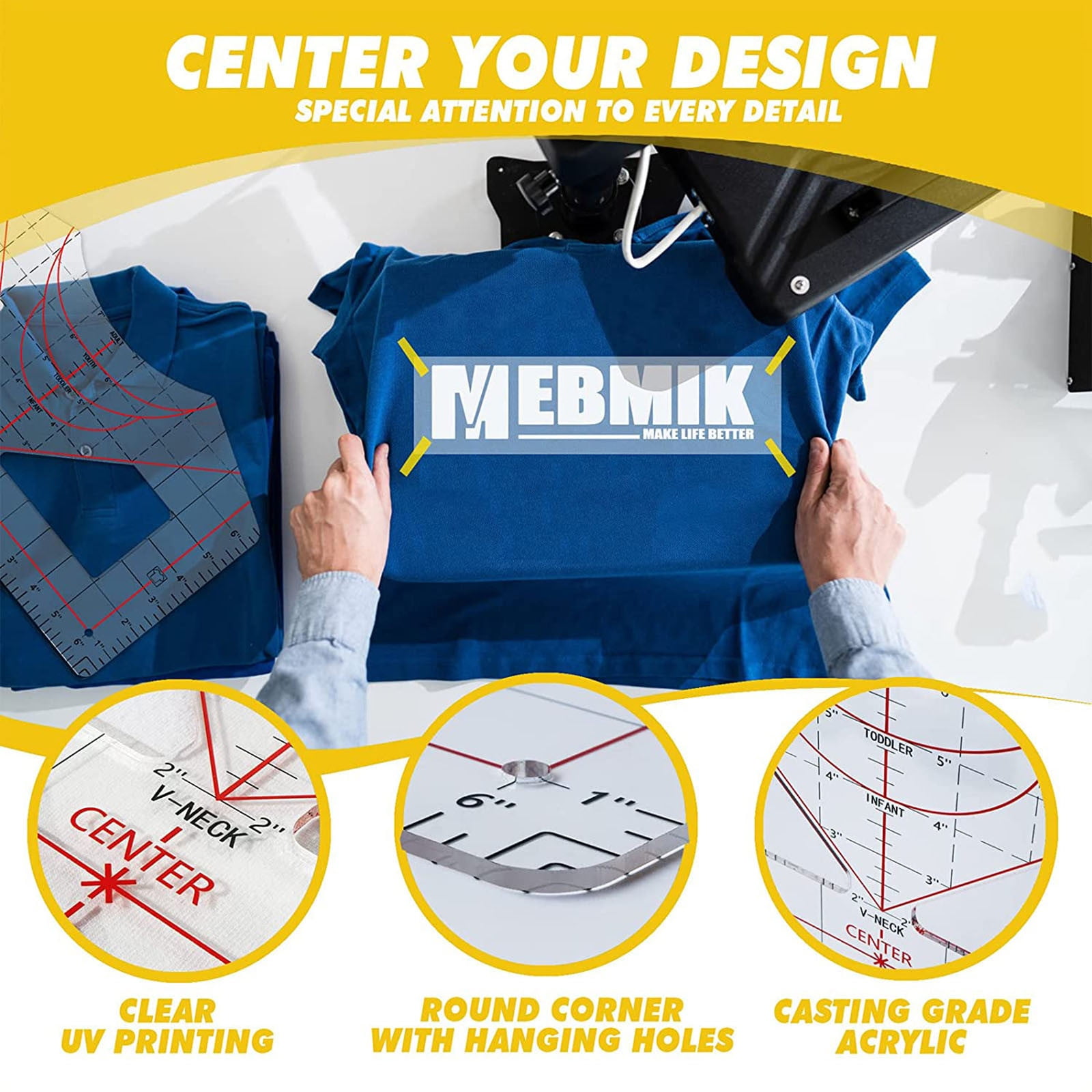 Everyday Low Price! T-Shirt Calibration Tool Ruler, Measurement Tool ...