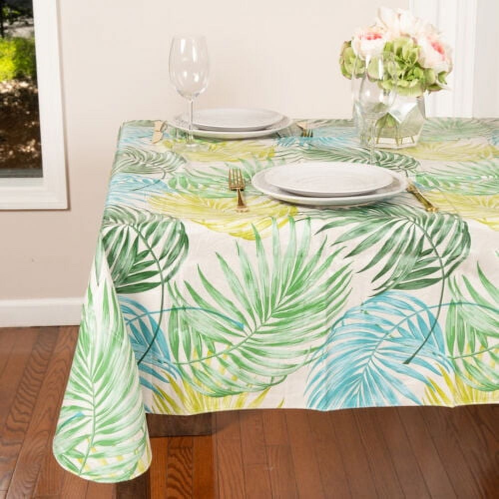 Everyday Luxuries Palm Paradise Waterproof Spill Proof Tablecloth ...