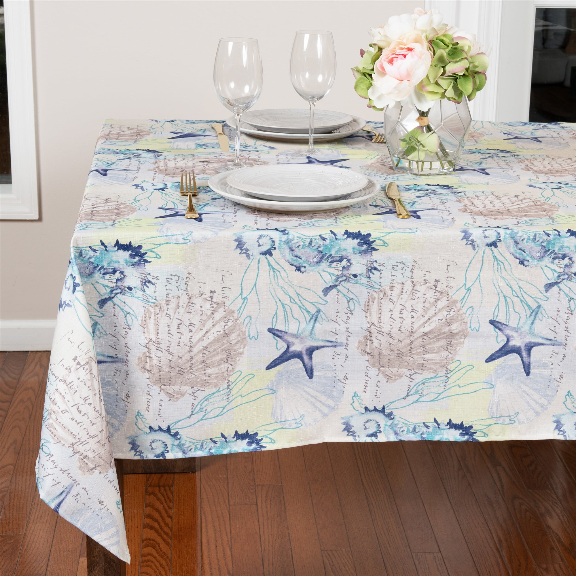 Everyday Luxuries Waterproof Oblong Fitted Tablecloth 60 x 102 Inch ...