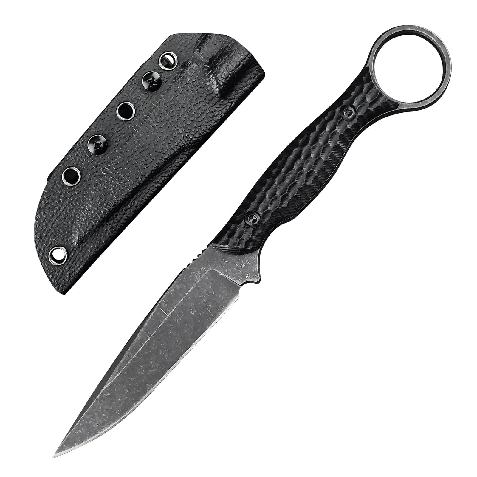 EDC Fixed Blade with Sheath, 8Cr13MoV Stainless Steel Blade, G10 Handle ...