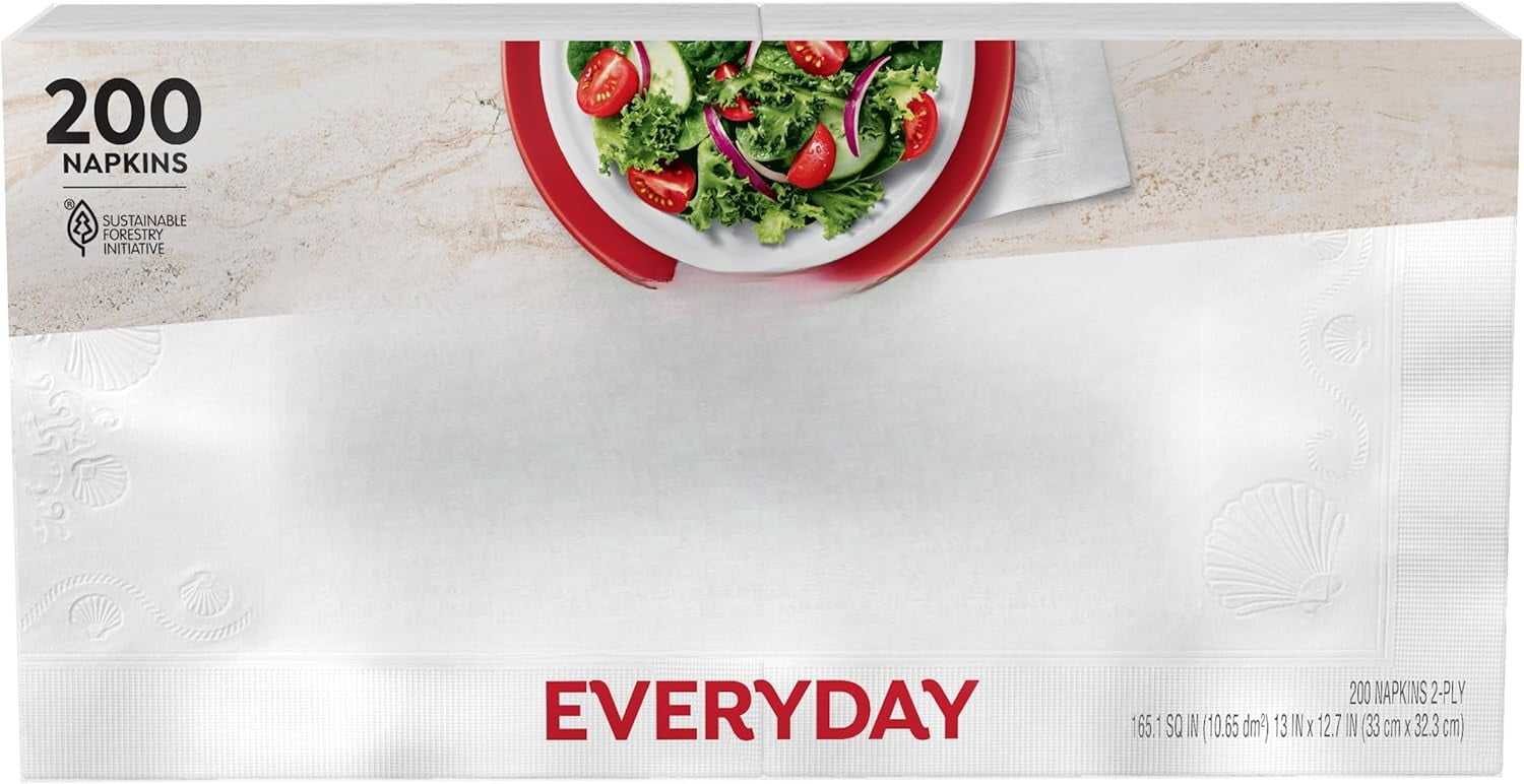 Everyday Paper Napkins, 100 Count, Disposable Napkins Made Soft And ...