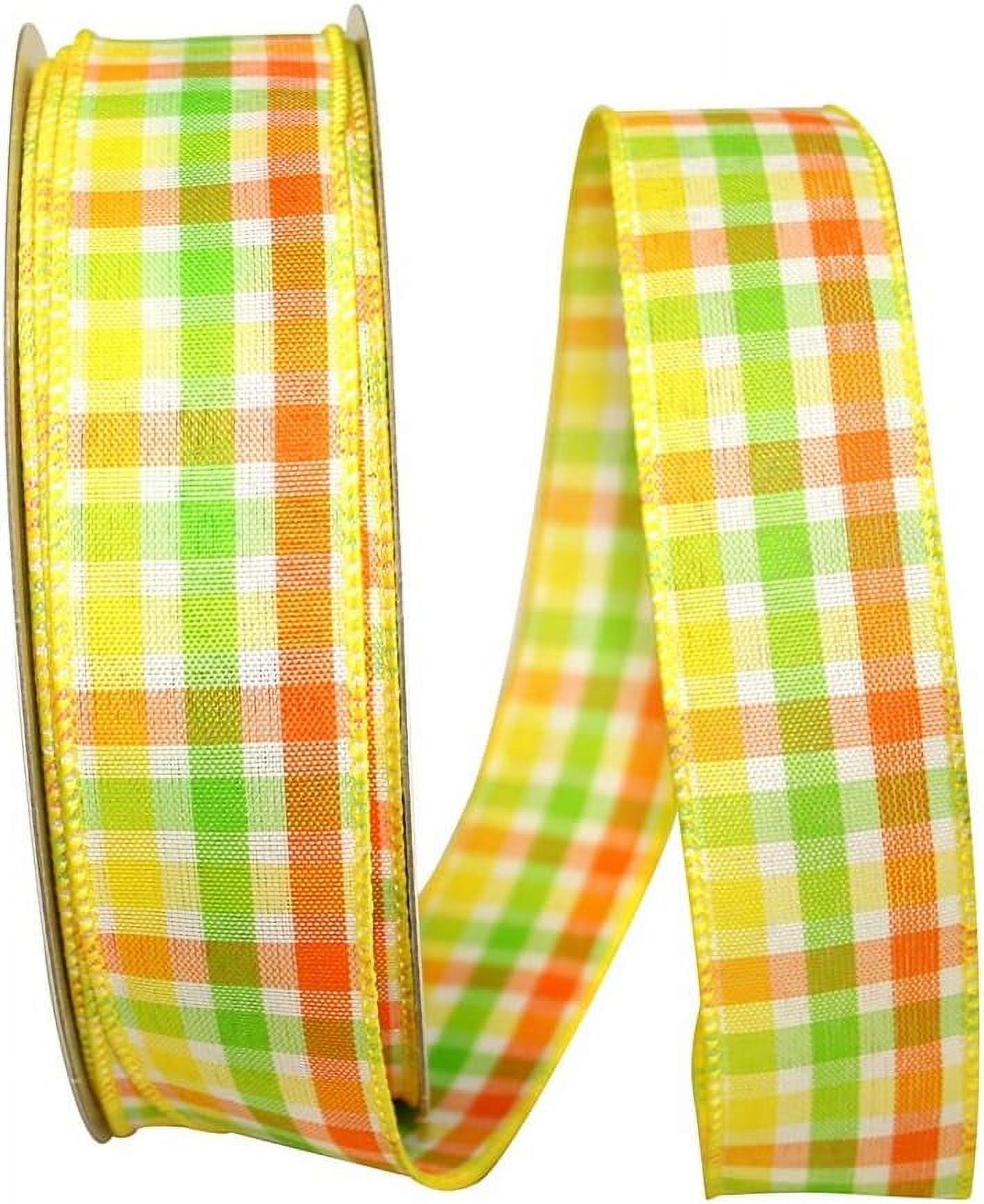 Everyday Plaid Value Wired Edge Ribbon, 1-1/2 Inch X 50 Yards, Combo ...