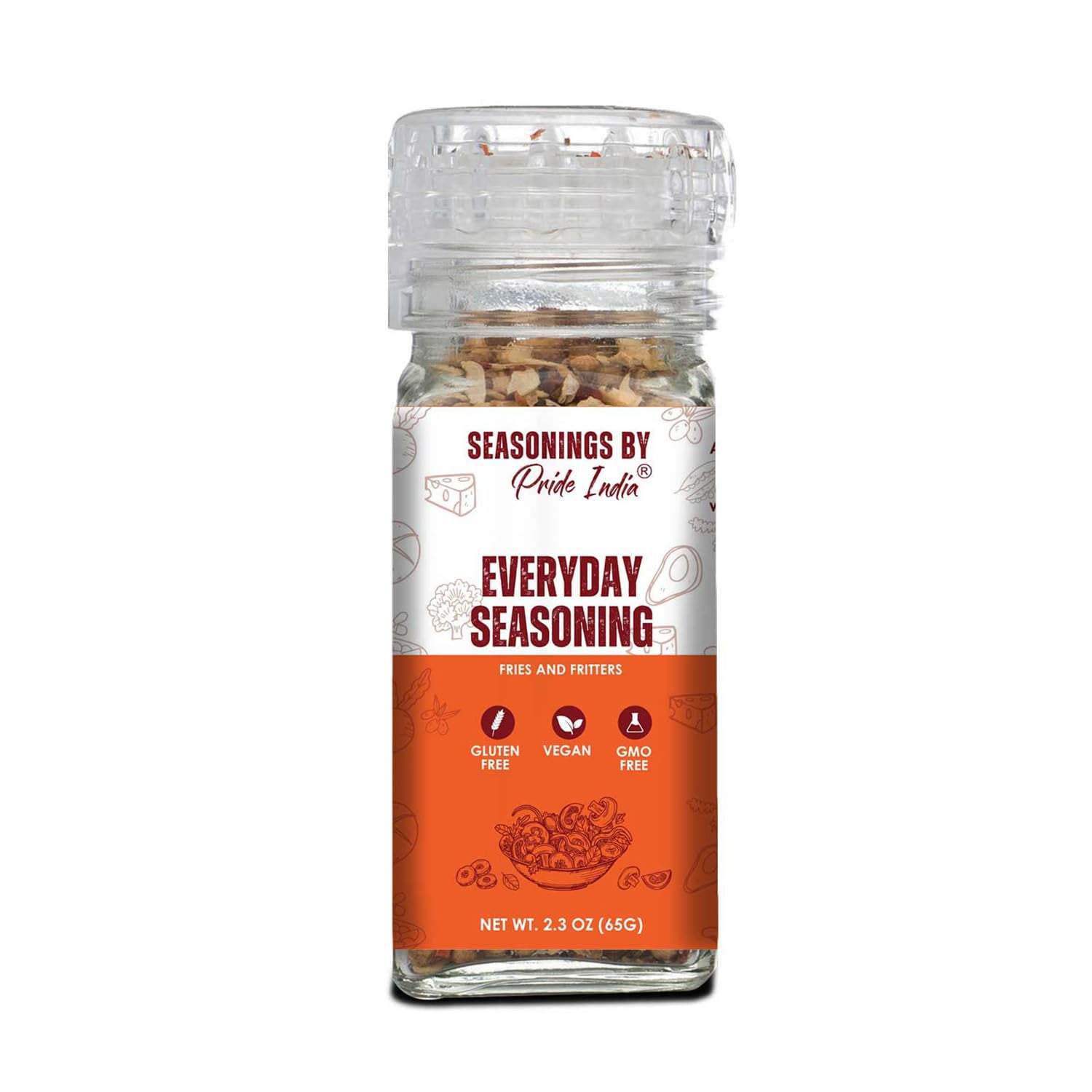 Everyday Seasoning 2.3 oz (65 gm) w/ Convenient Grinder Cap Tangy Spicy ...