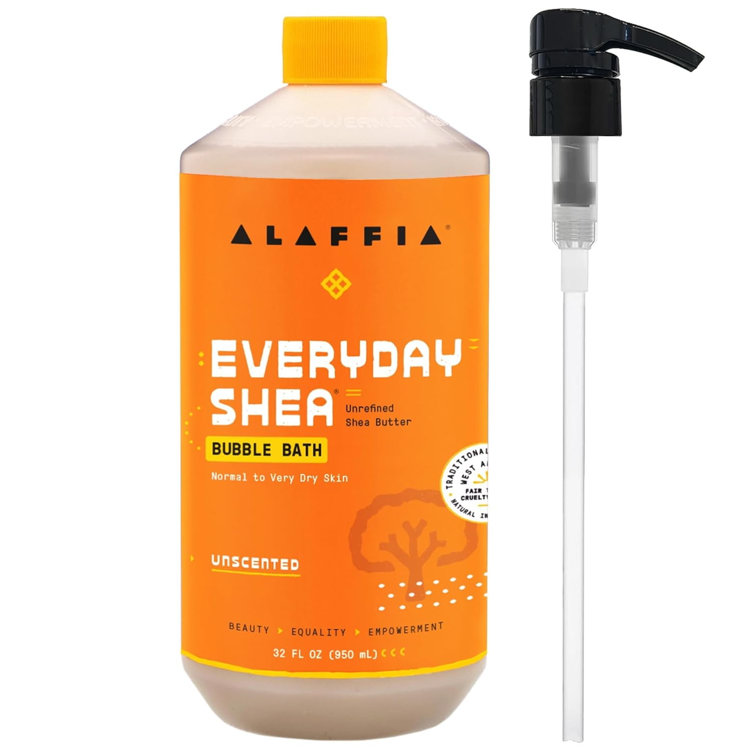 Alaffia, Bubble Bath for Women, Unscented, 32 Fl Oz, Pump Included ...