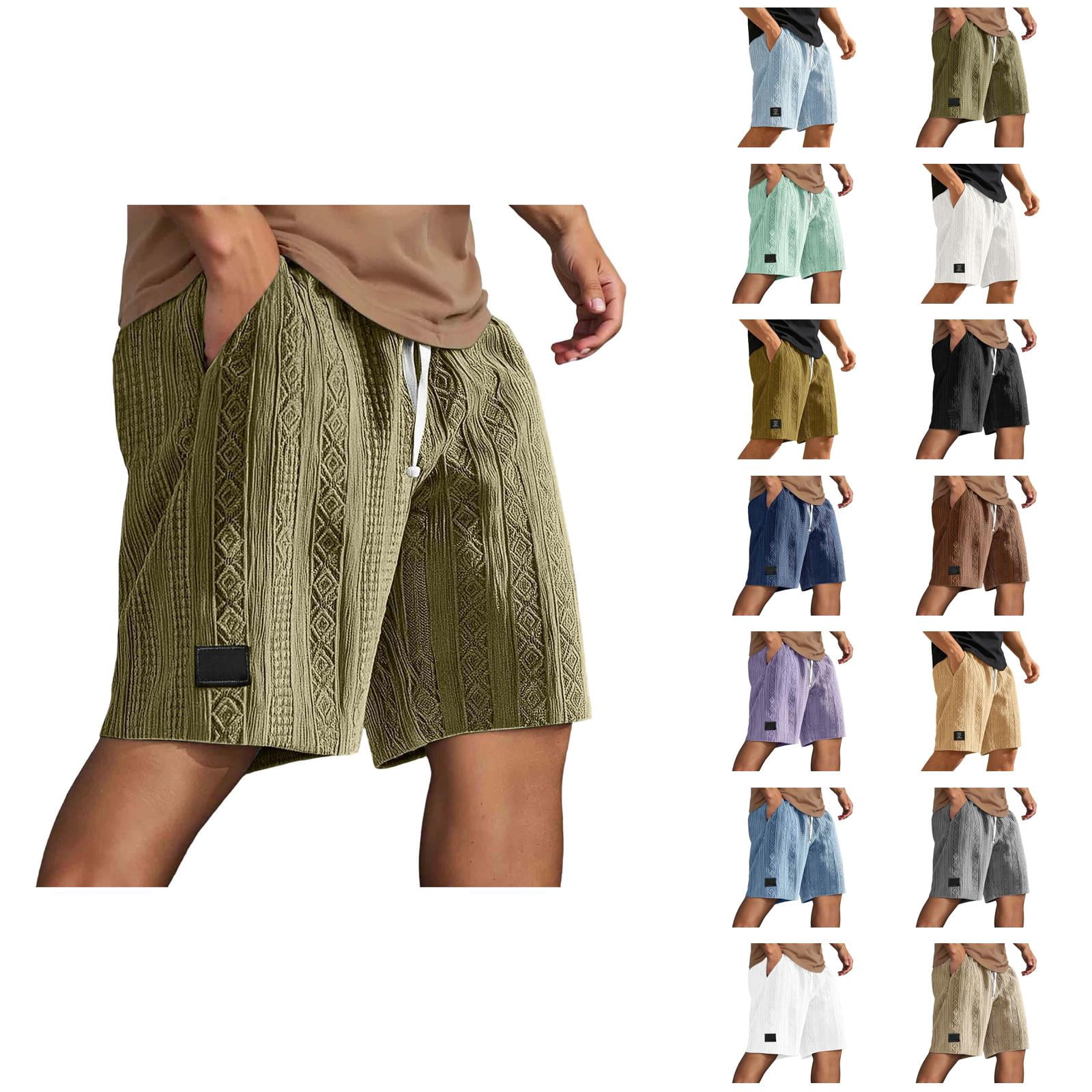 Everyday Shorts For With Subtle Knit Texture And Stylish Emblem Casual ...
