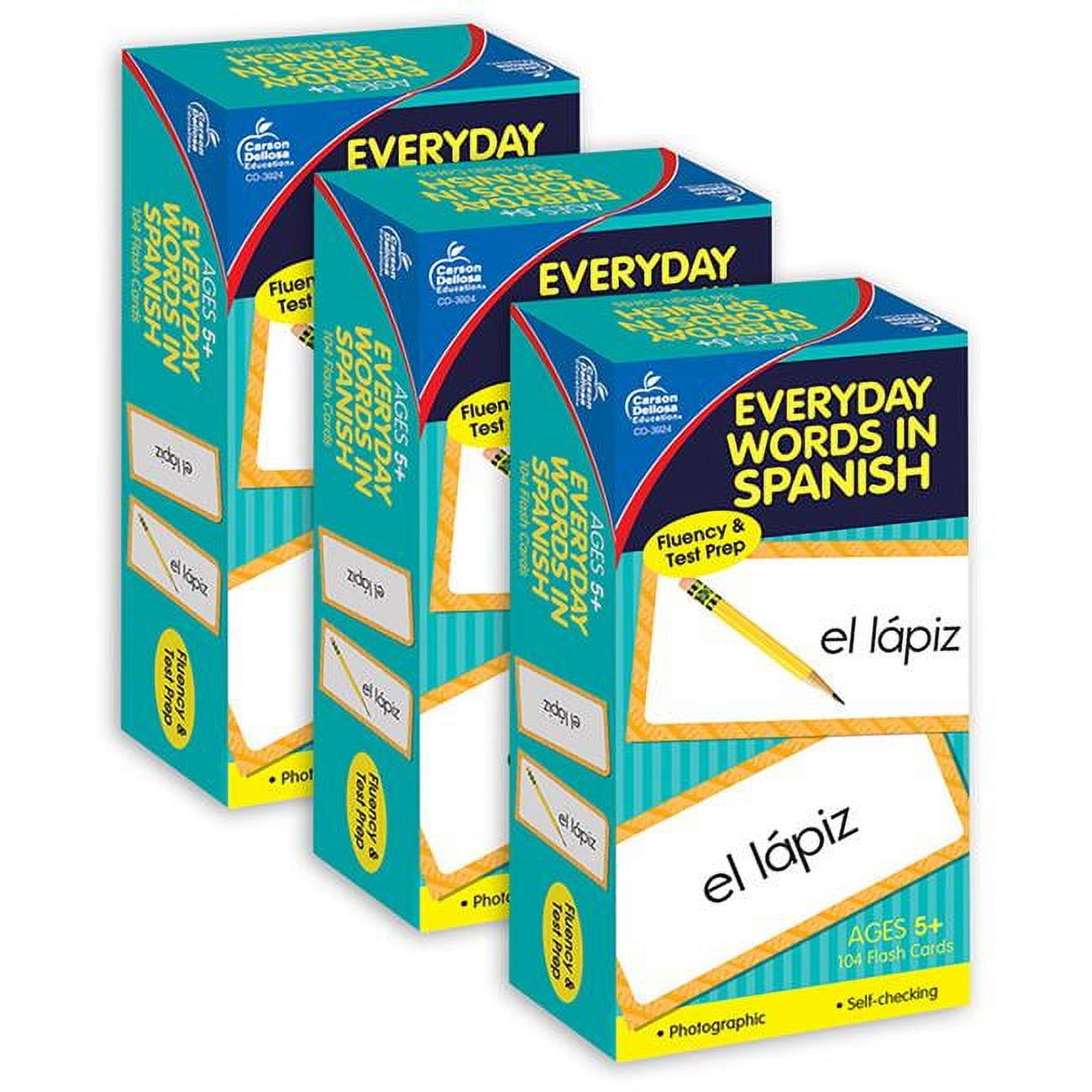 Everyday Spanish Words Flashcards, Pack of 3 - Walmart.com