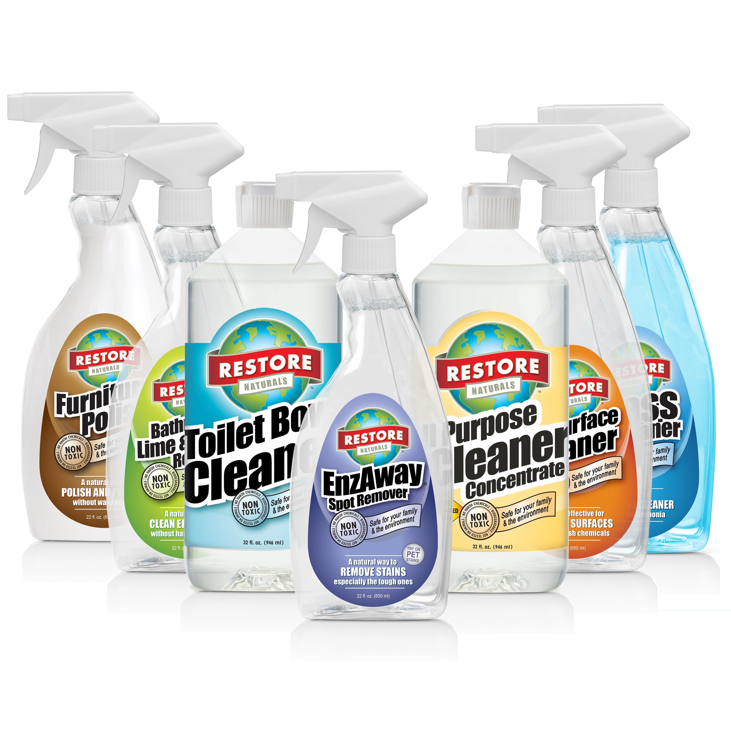 Natural Cleaner 7 Piece Set - Made in USA Everyday Trail Kit | Non ...