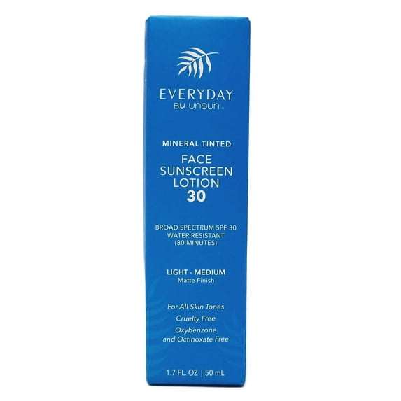 Everyday UNSUN Mineral Tinted Face Sunscreen Lotion SPF 30 Light Medium ...