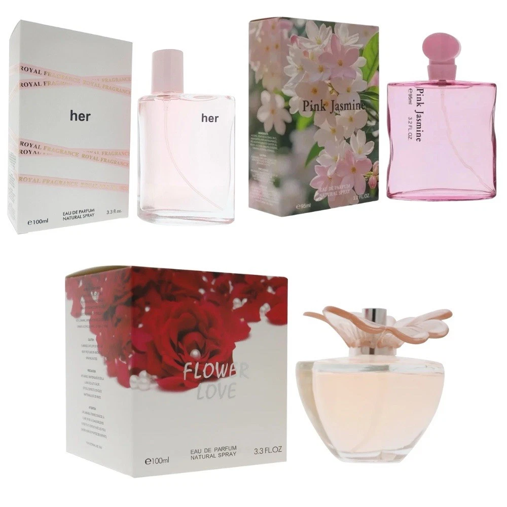 Women’s Perfume Gift Set 3 Pack – Her, Flower Love & Pink Jasmine Eau ...