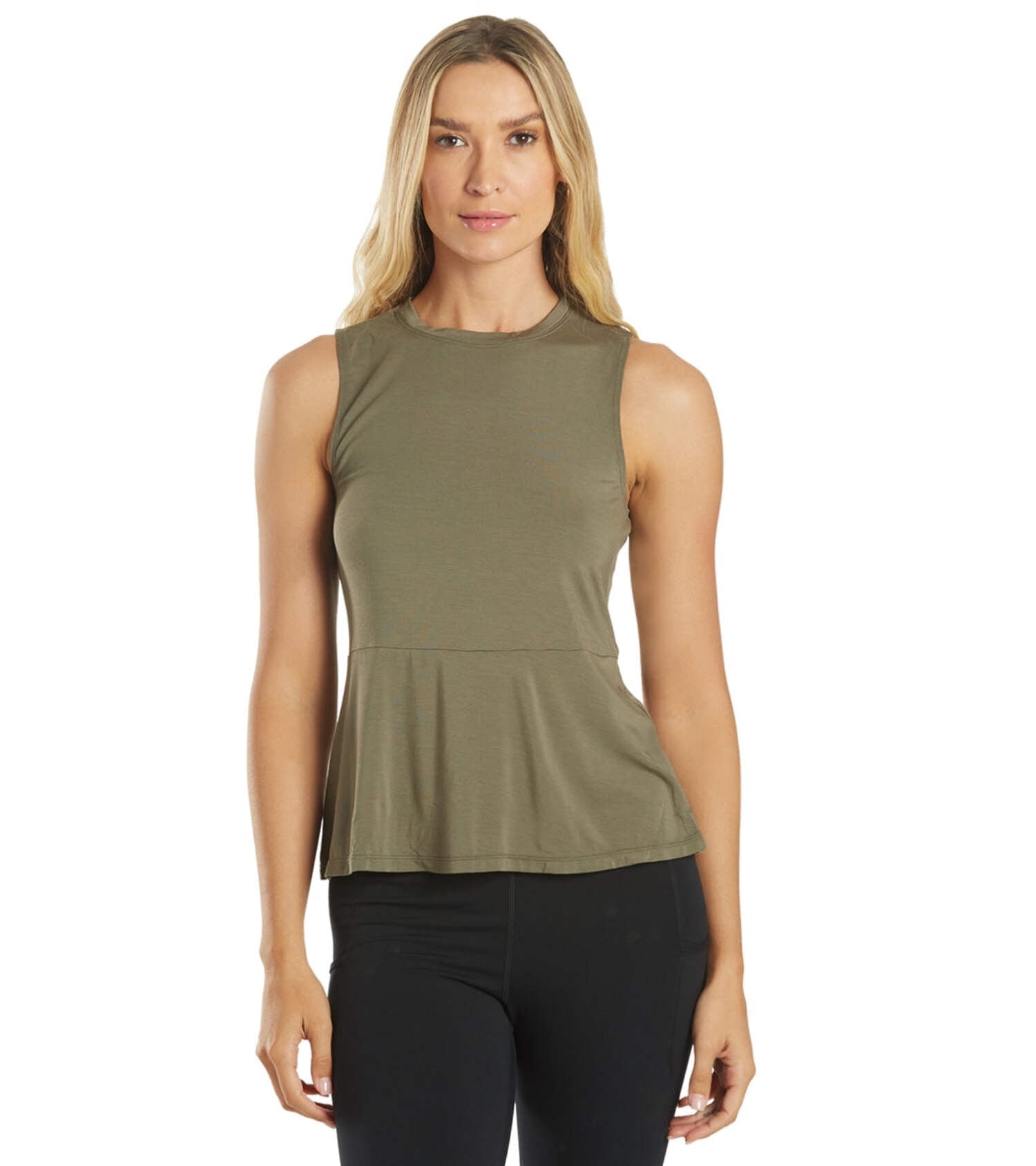 Everyday Yoga Blossom Solid Peplum Layering Muscle Tank - Walmart.com