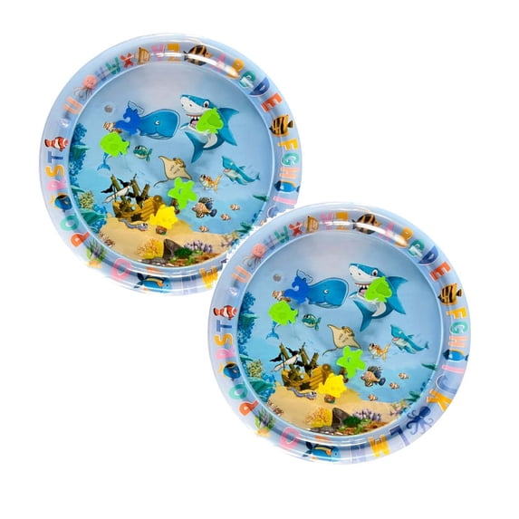 EverydayNest Water Sensory Play Mat,60cm Round Cat Water Mat with Fish ...