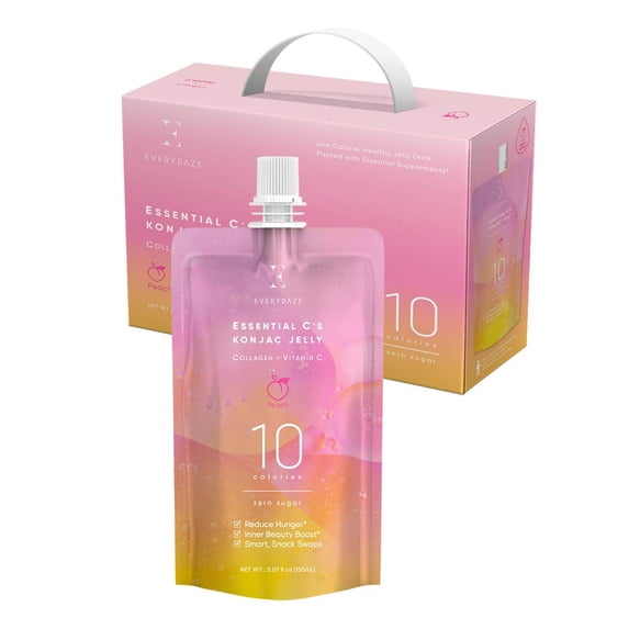 EVERYDAZE Essential C's Konjac Jelly, Peach Flavor, 10 Packs, Collagen ...