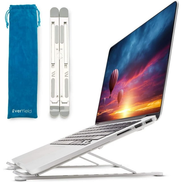 Everyield Upgraded Aluminum Foldable Laptop Stand- Compact, Portable ...