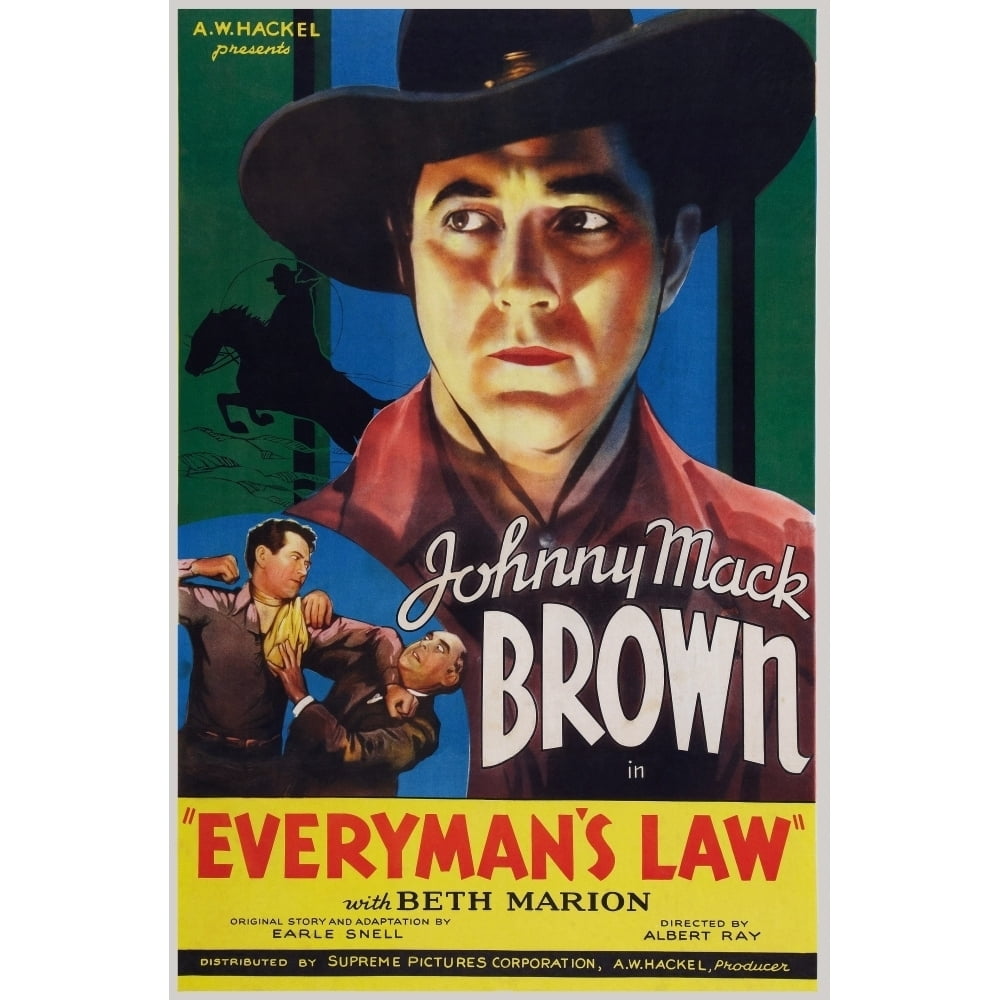Everyman'S Law Us Poster Art Johnny Mack Brown Richard Alexander 1936 ...