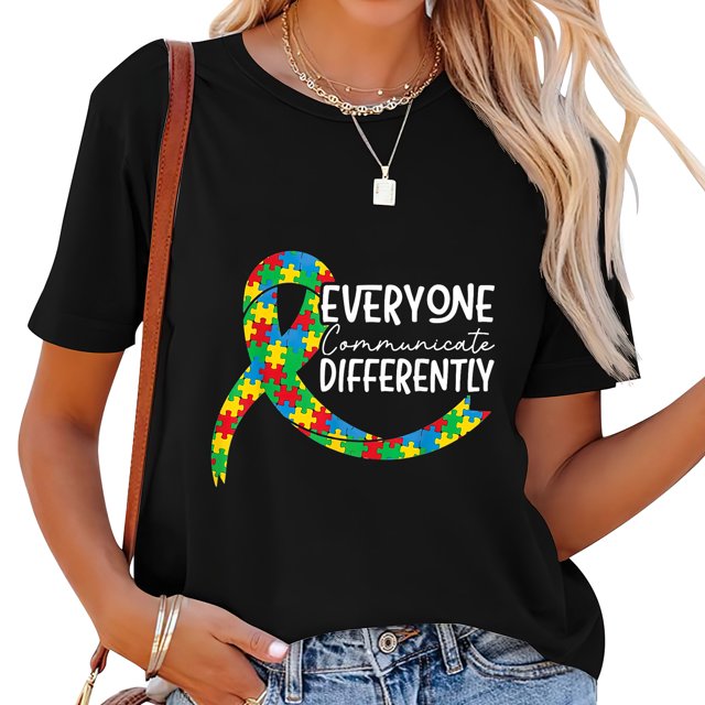 Everyone Communicate Differently Autism Awareness Autistic T-Shirt ...