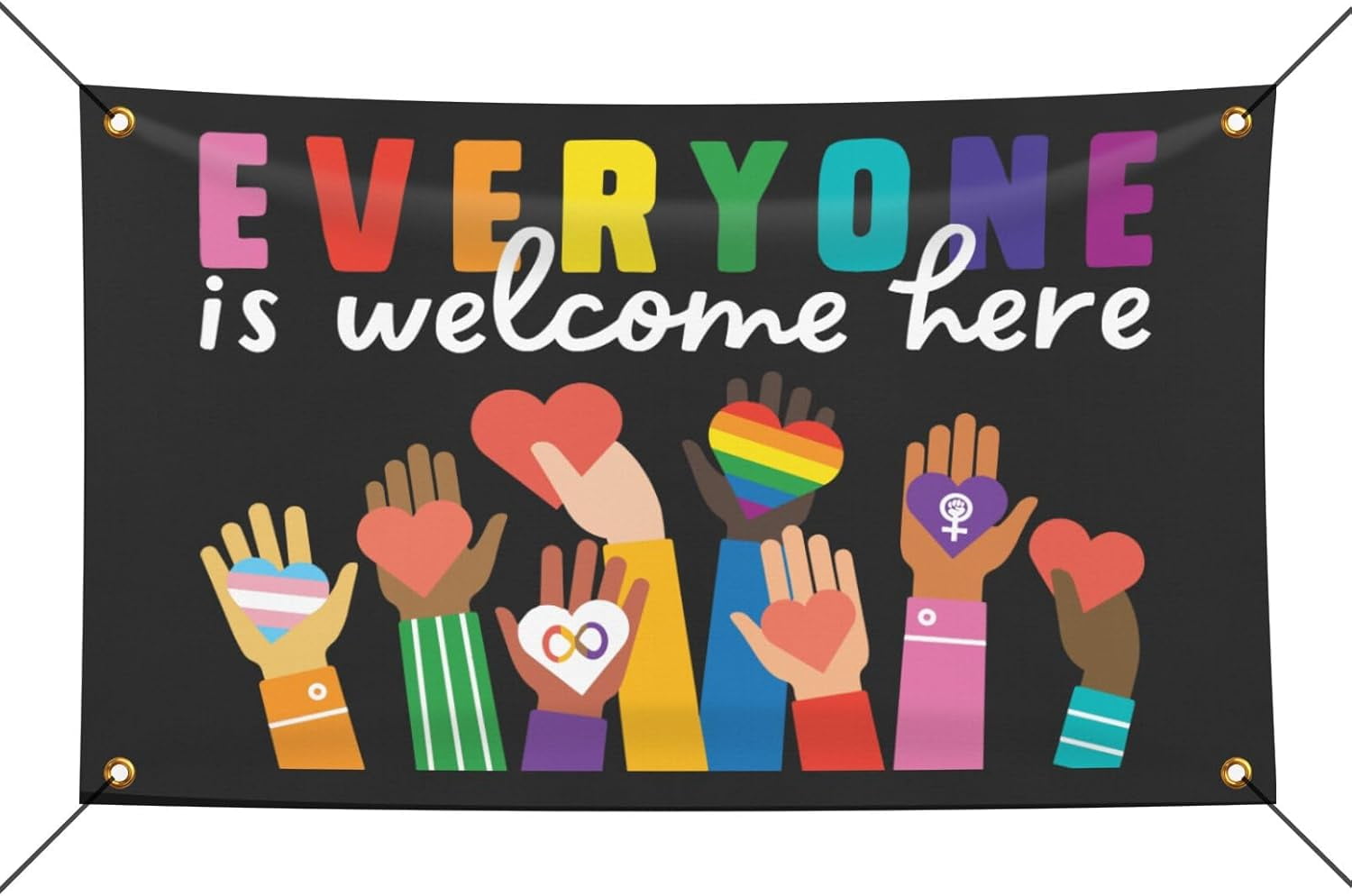 Everyone Is Welcome Here Banner For Outdoor - Walmart.com